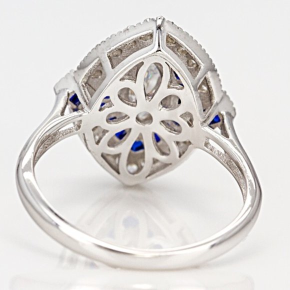 Bella Luce | Jewelry | 62ctw Sapphire And White Diamond Simulants Spinel Sterling Silver Ring ...